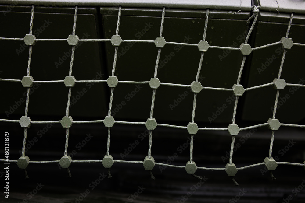 Anti-cumulative grilles on a modern tank. Protection of the tank from ...