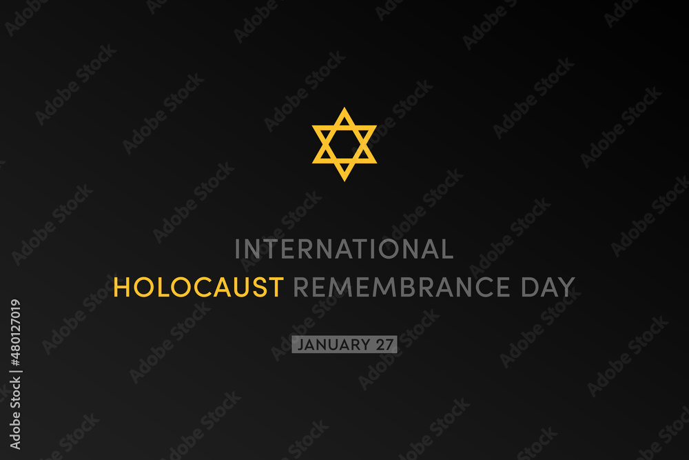 International Holocaust Remembrance Day illustration. Jewish star on a ...