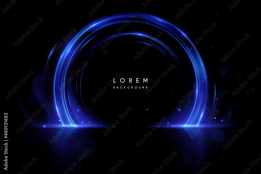 Abstract blue circle light effect Stock Vector | Adobe Stock