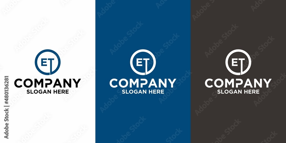 Initial letter ET logo vector design template Stock Vector | Adobe Stock