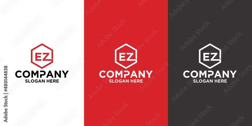 Initial letter E Z logo vector design template Stock Vector | Adobe Stock
