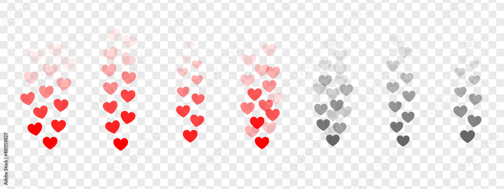 Flying hearts on a transparent background. flying huskies. Social ...