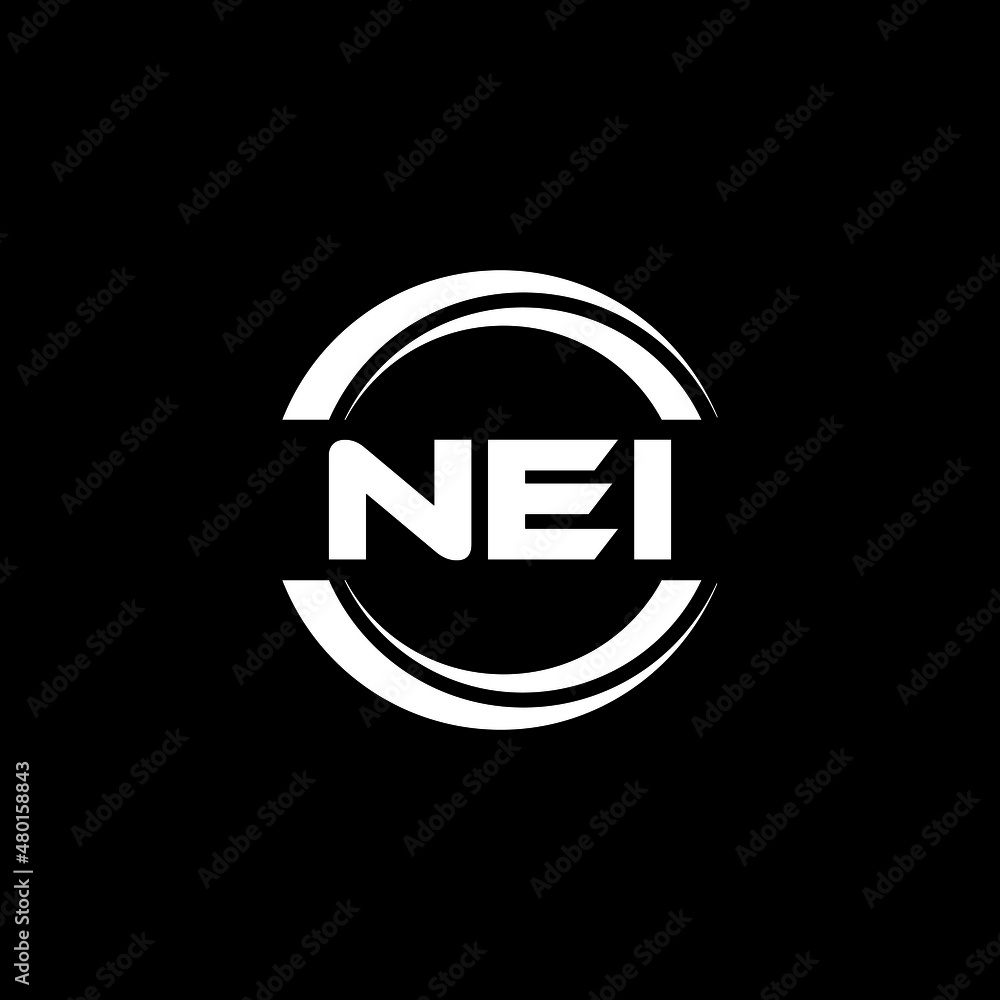 NEI letter logo design with black background in illustrator, vector ...