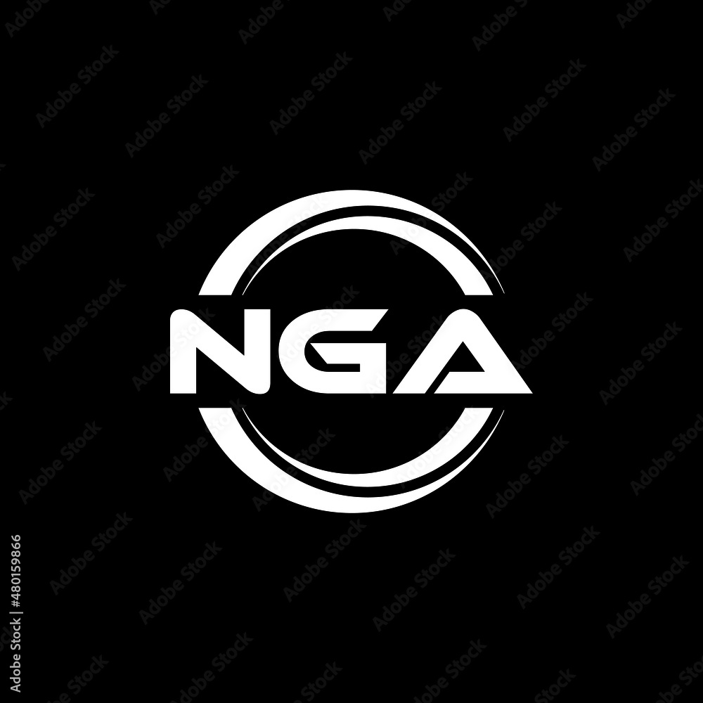 NGA letter logo design with black background in illustrator, vector ...