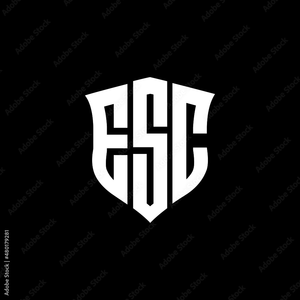 ESC letter logo design with black background in illustrator, vector ...