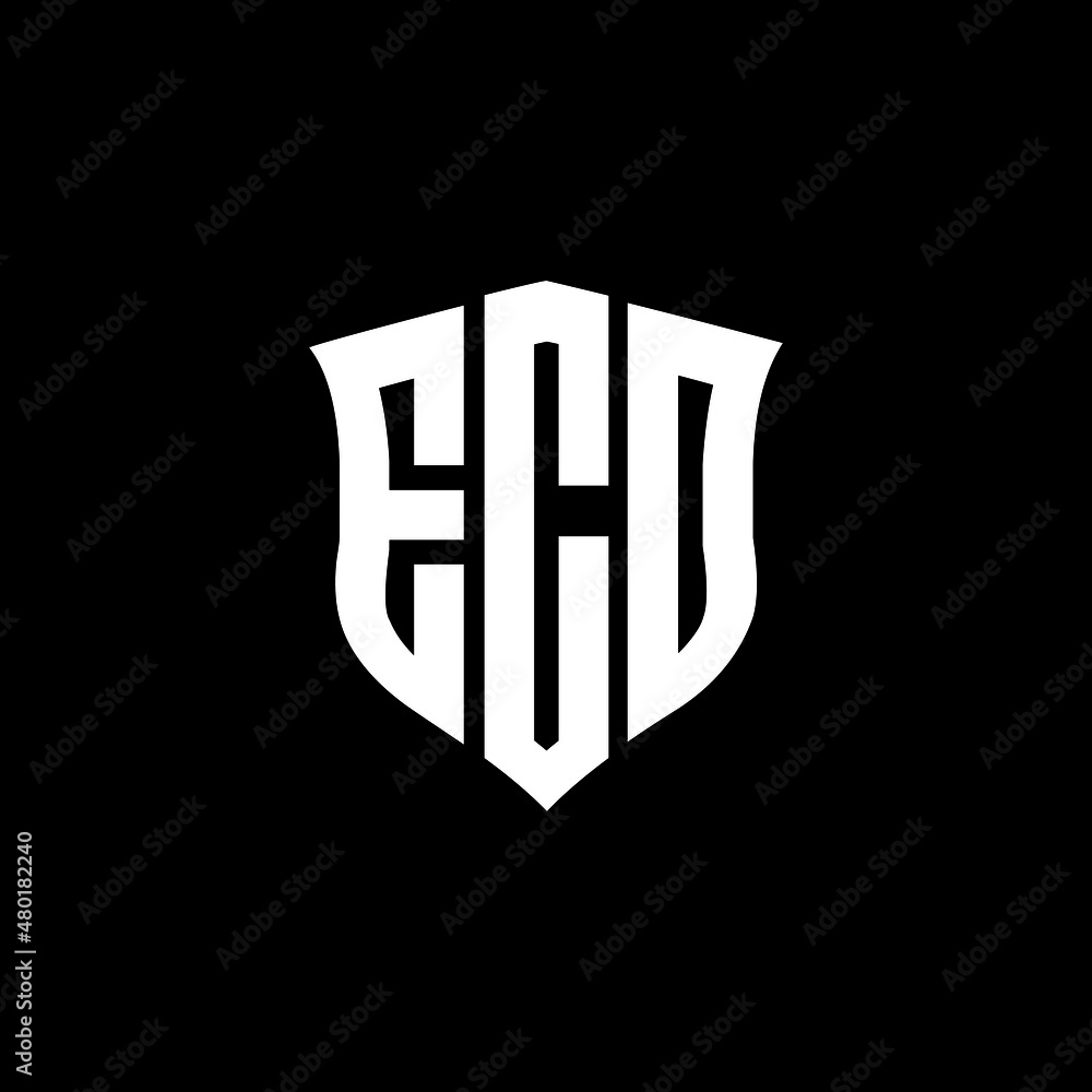 ECD letter logo design with black background in illustrator, vector ...