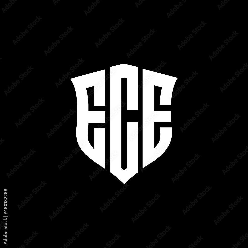 ECE letter logo design with black background in illustrator, vector ...
