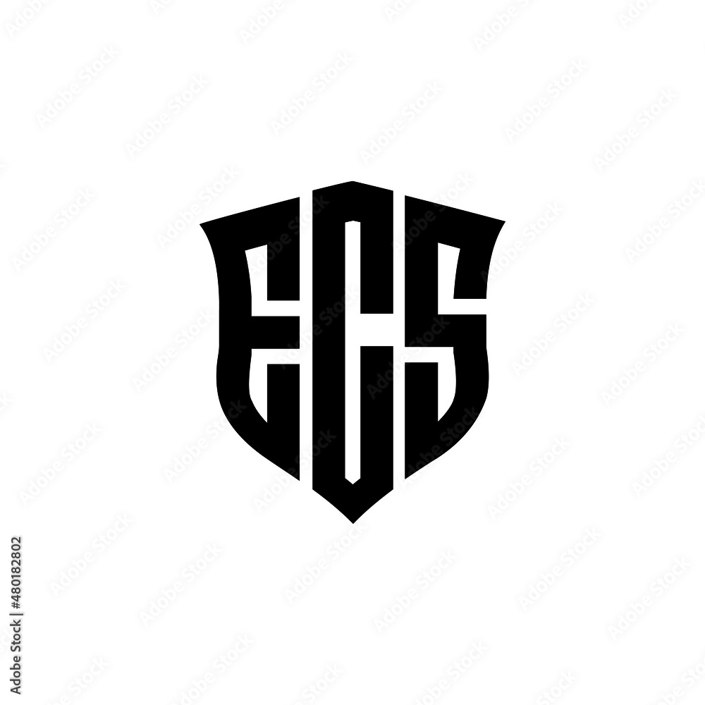 Vecteur Stock ECS letter logo design with white background in illustrator, vector logo modern ...