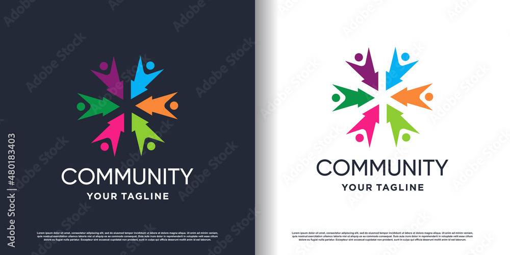 Community logo with creative arrow concept Stock Vector | Adobe Stock