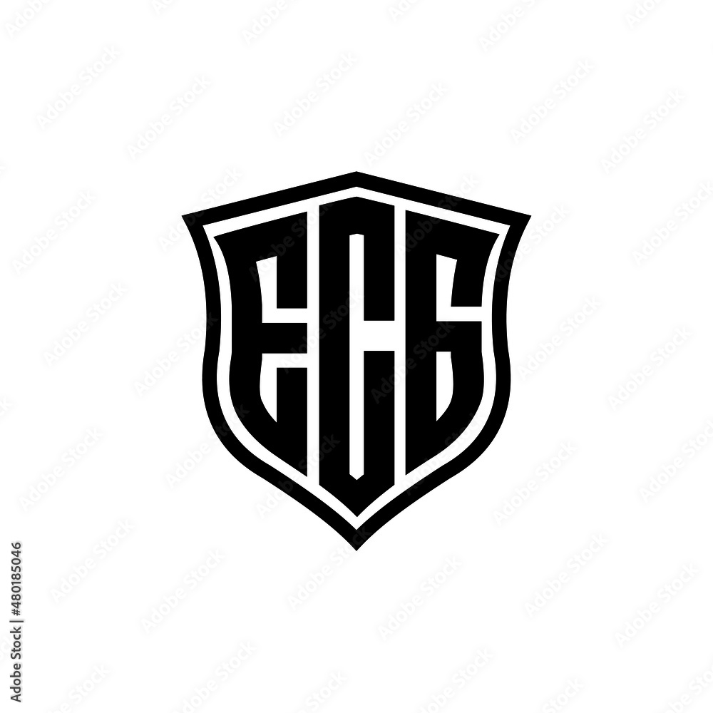 ECG letter logo design with white background in illustrator, vector ...