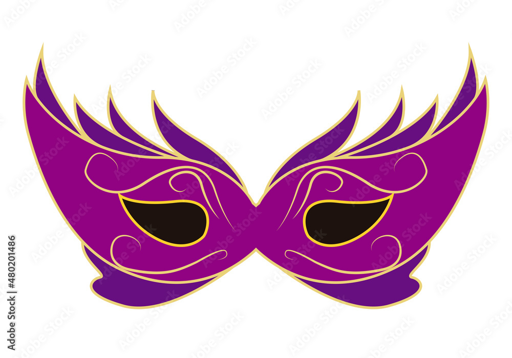 Antifaz elegante morado y dorado. Stock Vector | Adobe Stock