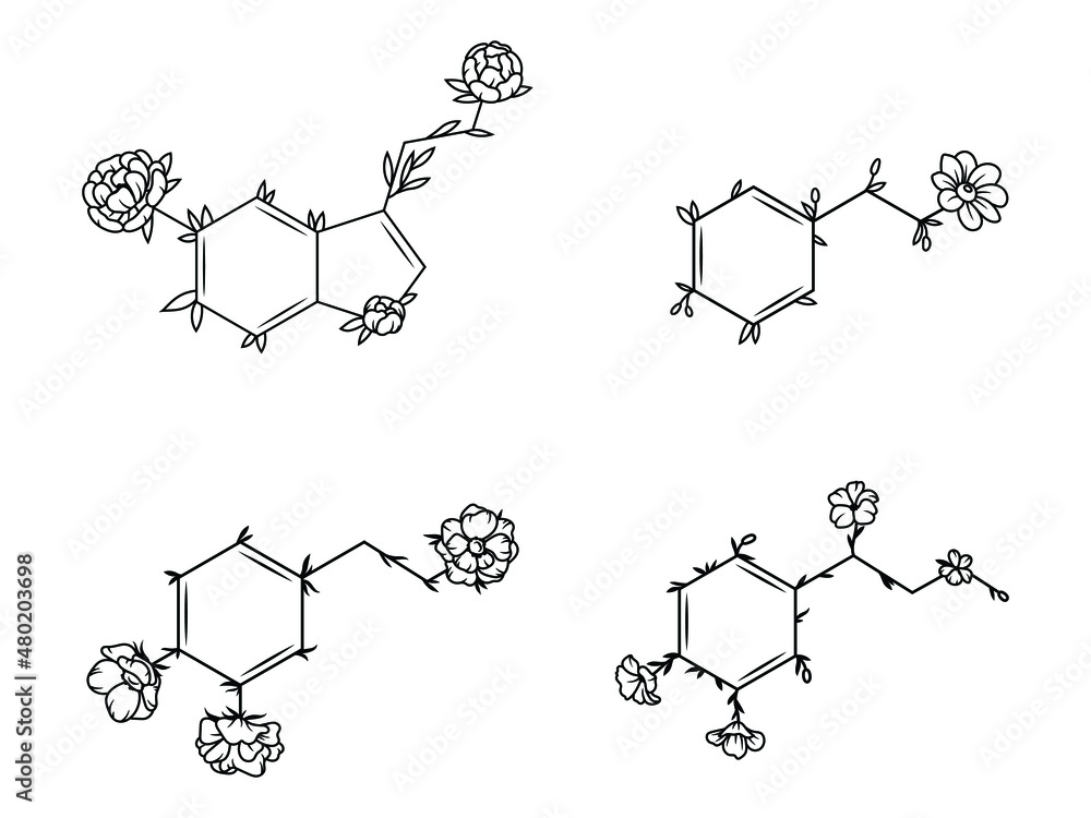Caffeine Molecule Tattoo