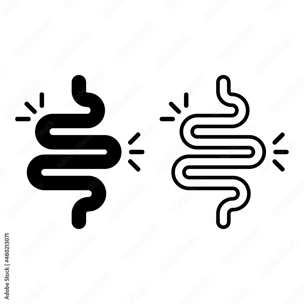 Intestines symbol icon vector. Intestinal tract. Problem with intestine ...