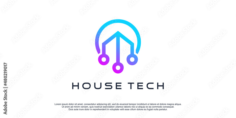 House tech logo design for business and technology Premium Vector Stock ...