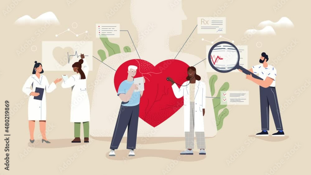 Cardiologist examination video concept. Clip with moving doctors and ...