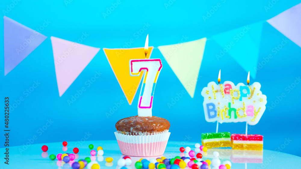 Foto de Beautiful birthday greetings to a seven year old child on a ...