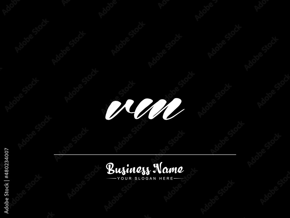 Monogram VM Logo, Letter vm signature logo icon vector image design ...