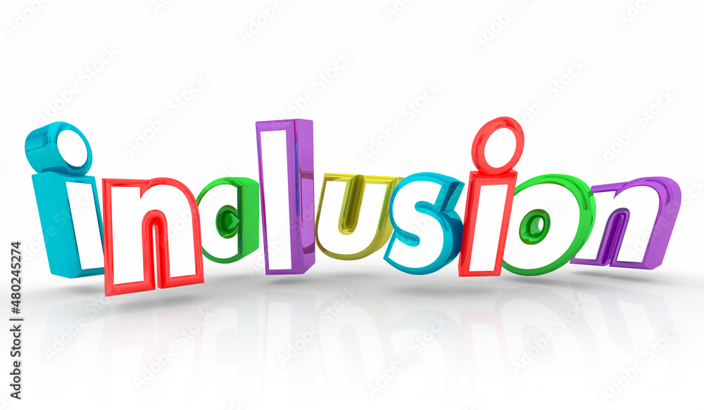 Inclusion DEI Diversity Equiity Colorful Diverse Letters Word 3d ...