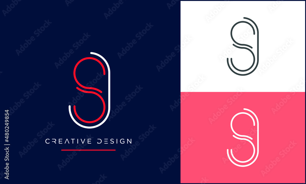Modern abstract letter SJ, JS Luxury logo design. Minimal SJ, JS ...