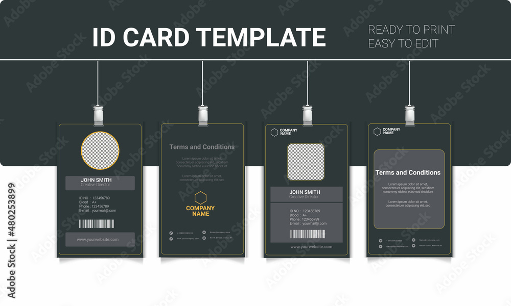 Modern Id Card Design Vector Template, Ready to print, easy to edit ...