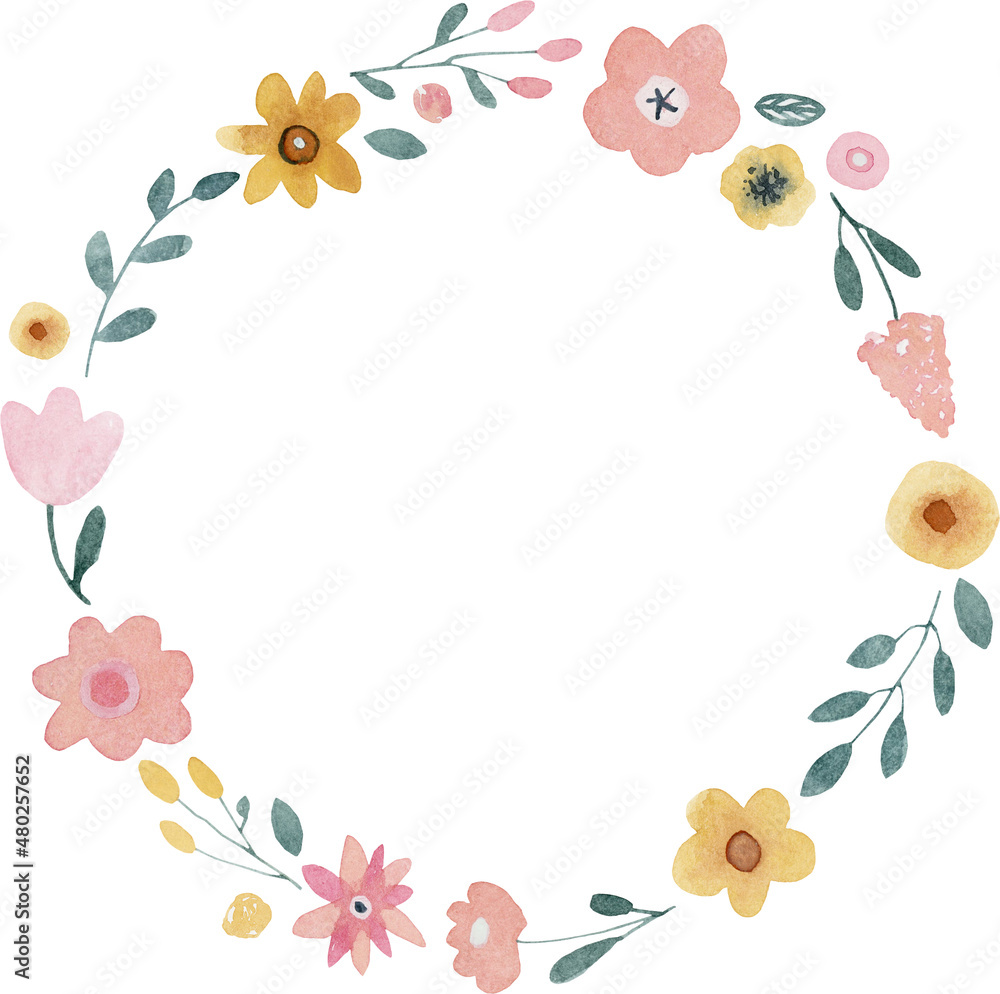 watercolor flower clipart, watercolor floral clip art, pink flower ...