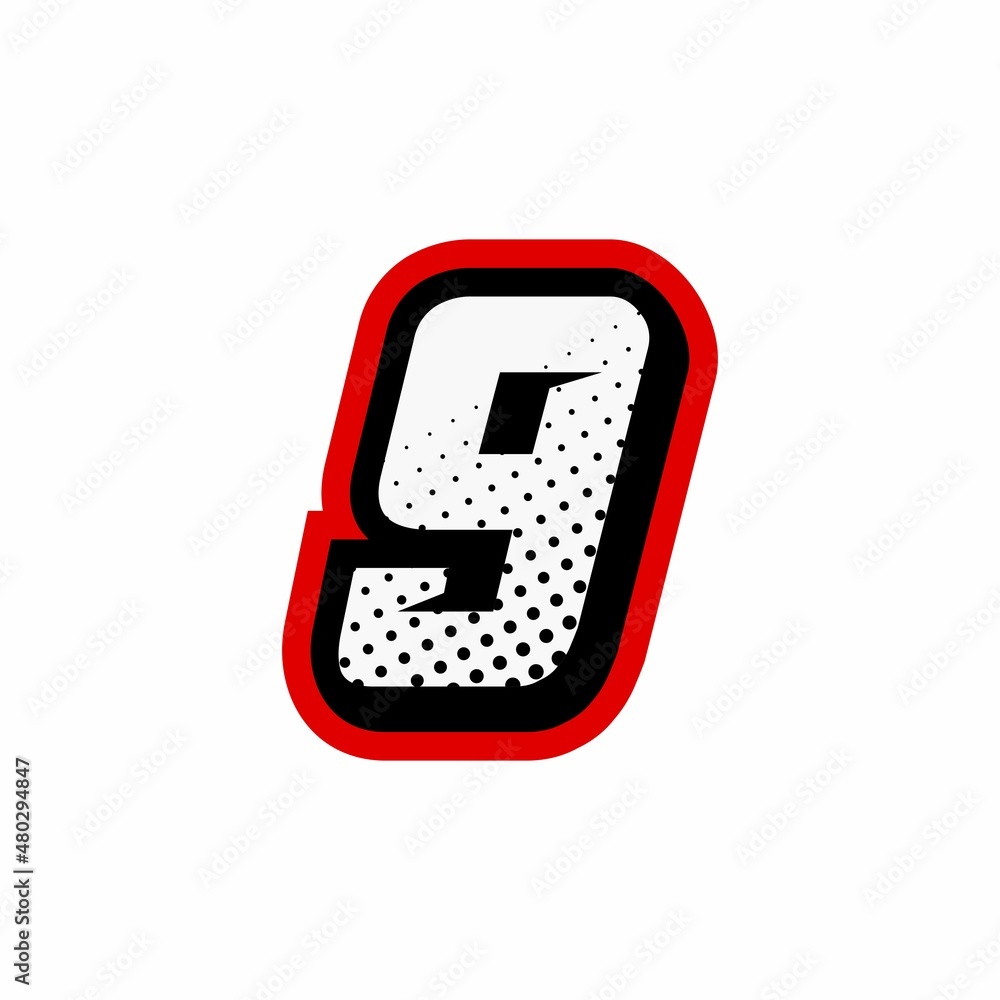 Racing number 9 logo design inspiration Stock Vector | Adobe Stock