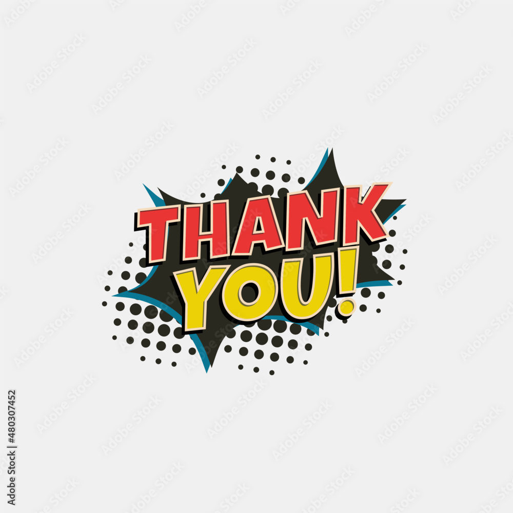 Thank You lettering in pop up comic style Stock Vector | Adobe Stock