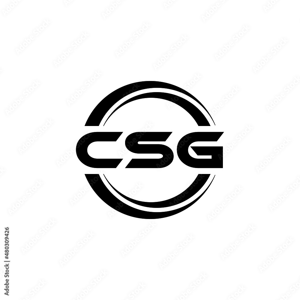 CSG letter logo design with white background in illustrator, vector ...