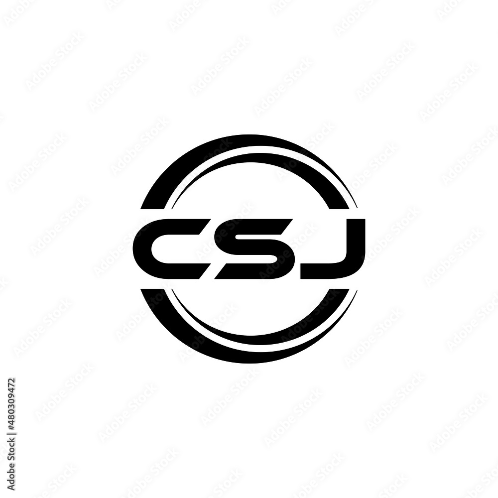 CSJ letter logo design with white background in illustrator, vector ...