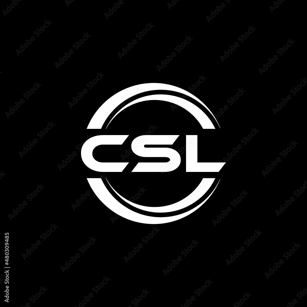 CSL letter logo design with black background in illustrator, vector ...