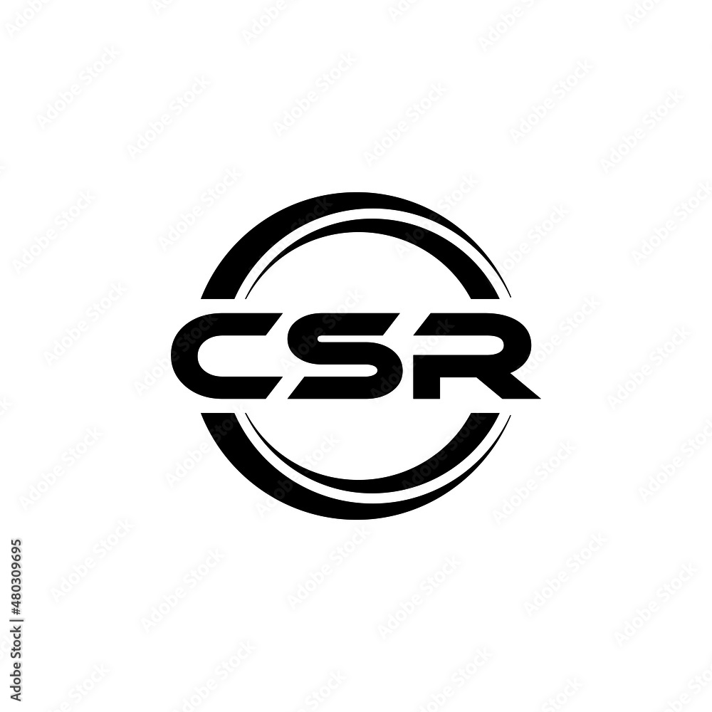 CSR letter logo design with white background in illustrator, vector ...