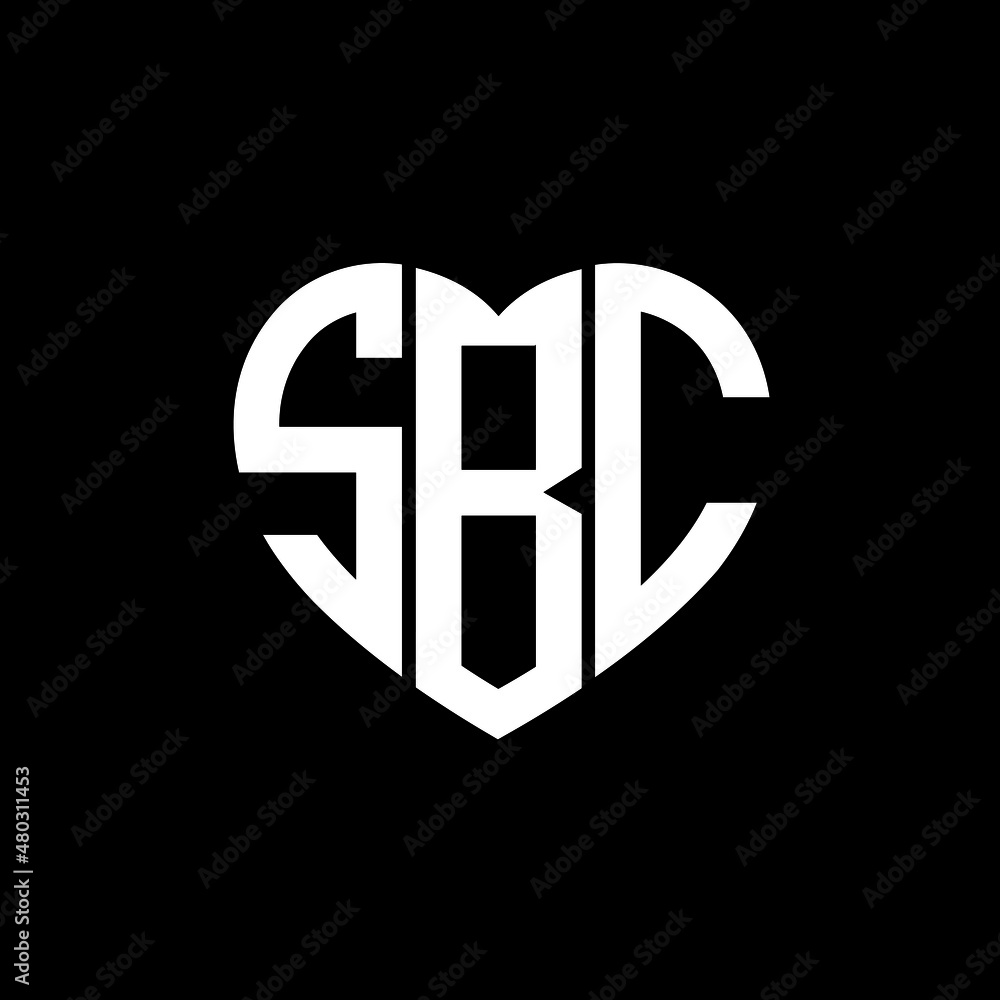 SBC letter logo design on black background.SBC creative initials letter ...