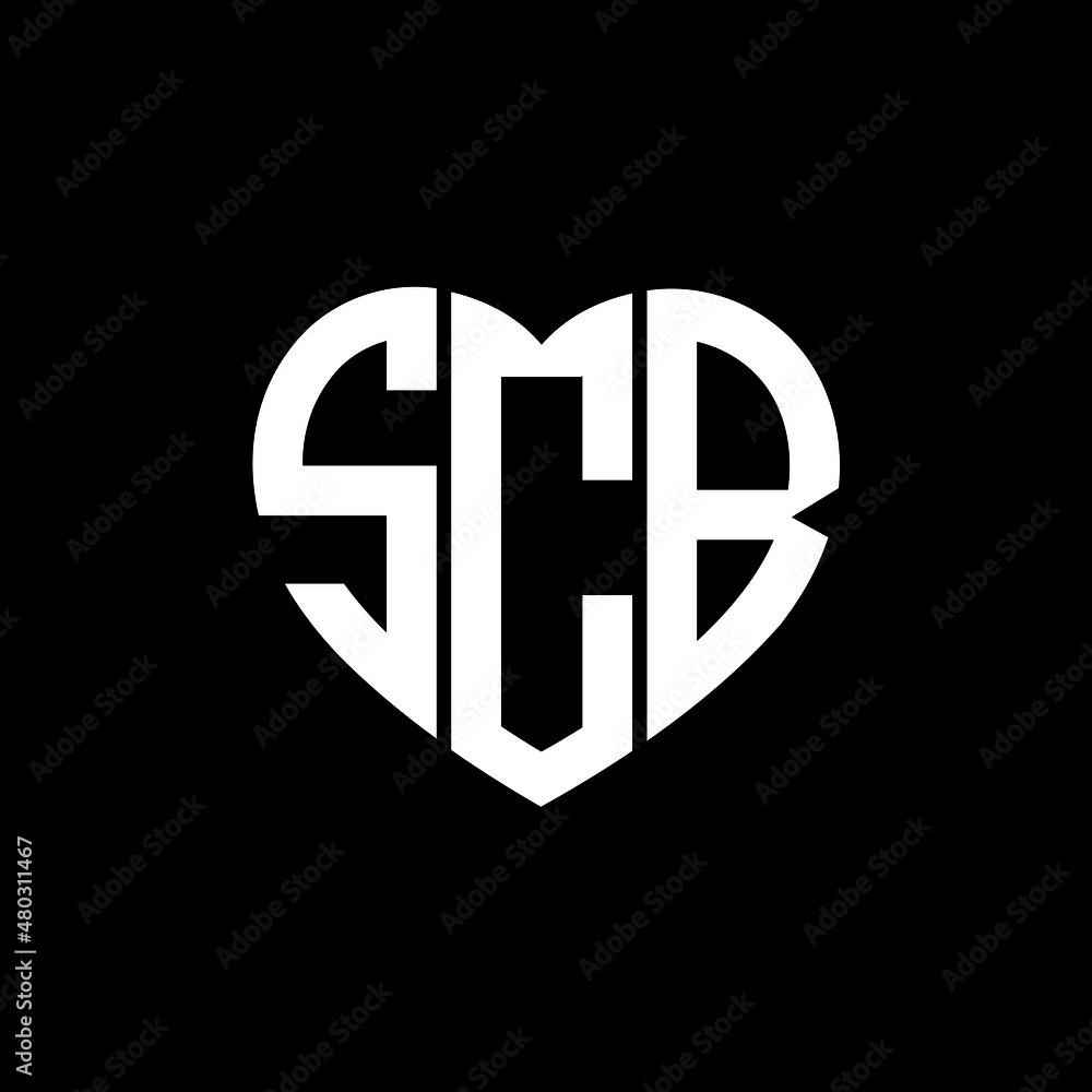 SCB letter logo design on black background.SCB creative initials letter ...