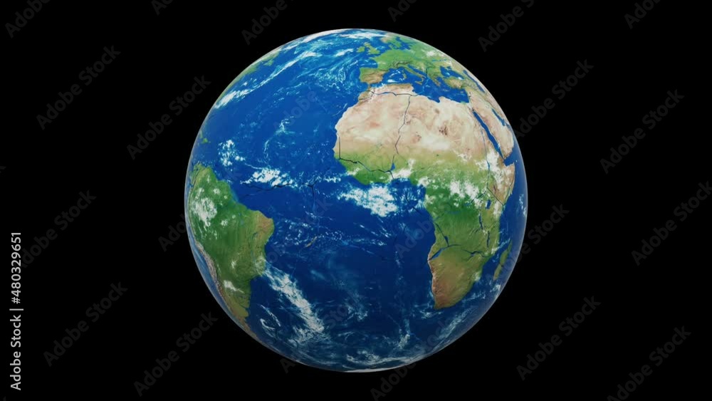 Apocalyptic destroyed shattered Earth planet with fragile debris or ...