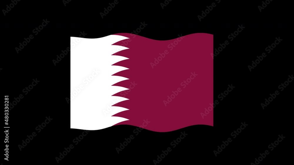 Qatar flag seamless waving animation. Sign of Qatar. National flags 4k ...