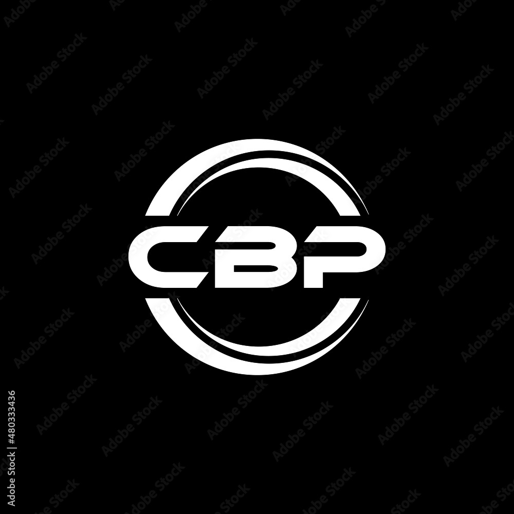CBP letter logo design with black background in illustrator, vector ...