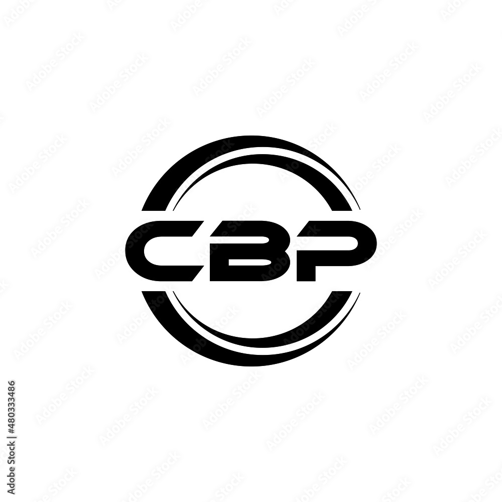 CBP letter logo design with white background in illustrator, vector ...