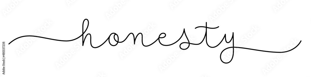 HONESTY black vector monoline calligraphy banner with swashes Stock ...