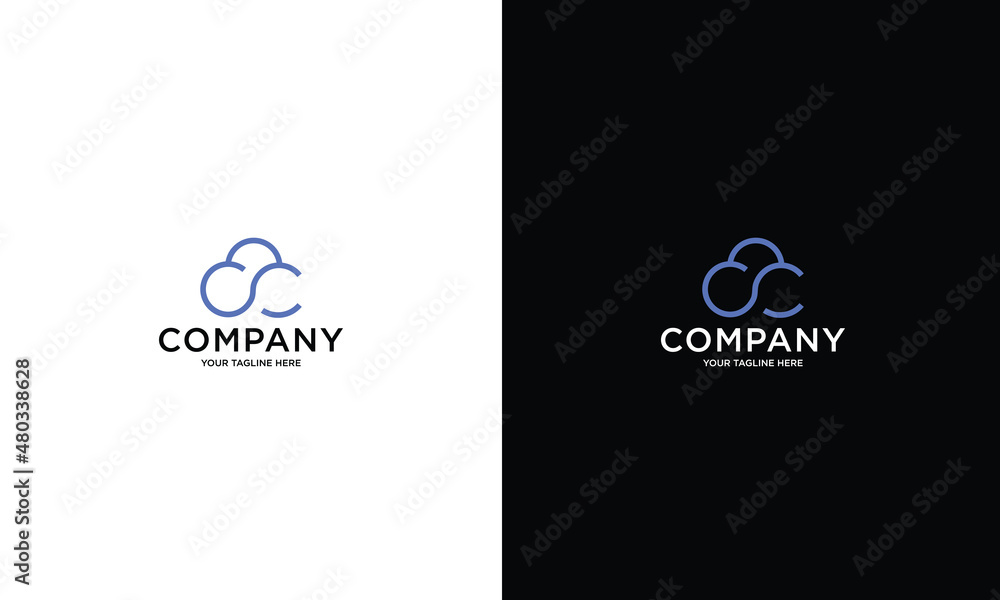logo design with icon cloud and letter CC Stock Vector | Adobe Stock