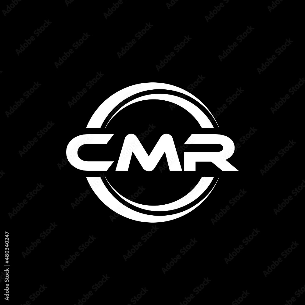 CMR letter logo design with black background in illustrator, vector ...