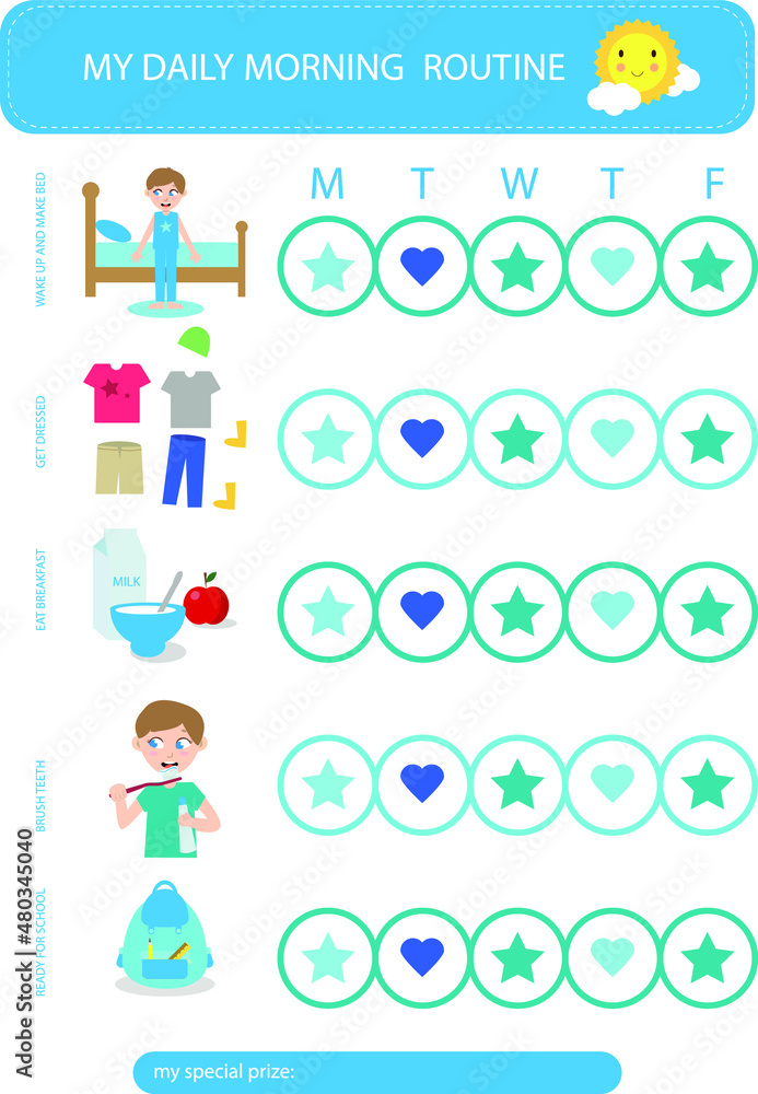 Morning routine boy. Kids Daily Routine, Chore Chart, Morning Checklist ...