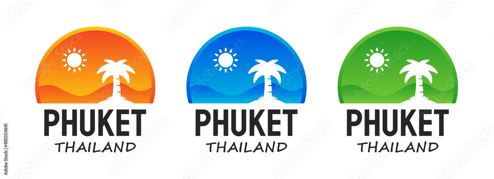 Phuket Thailand logo design isolated vector sign symbol. Stock Vector ...