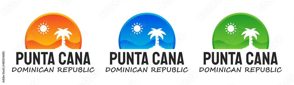 Punta Cana sign symbol in graphic design. Punta Cana Dominican Republic ...