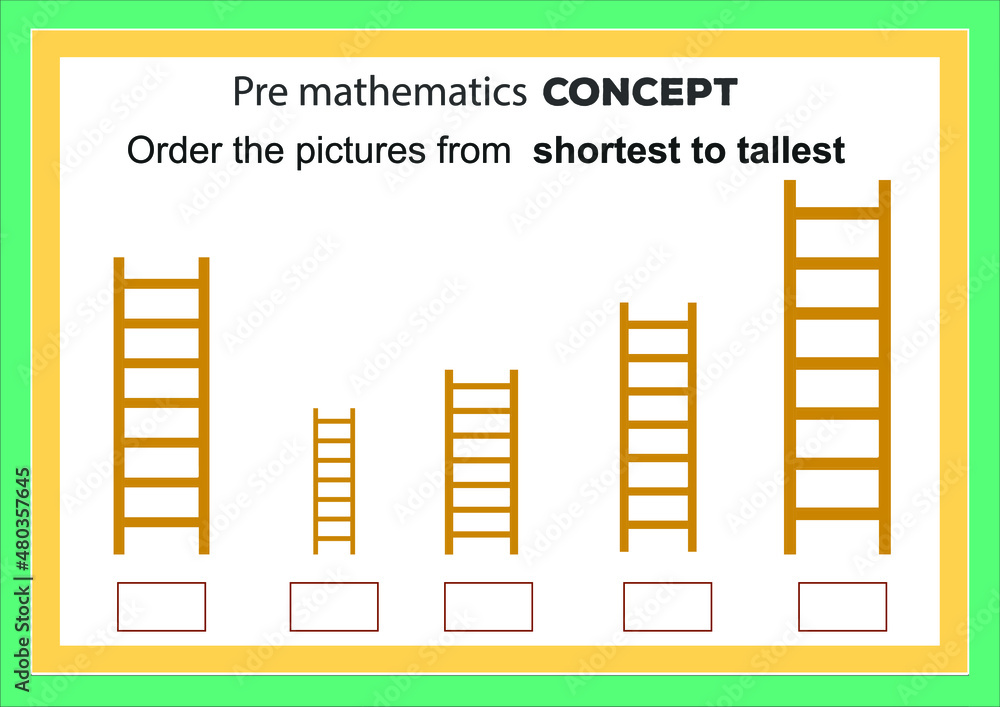 Pre math concepts. Tall short. educational children game. Kids activity ...