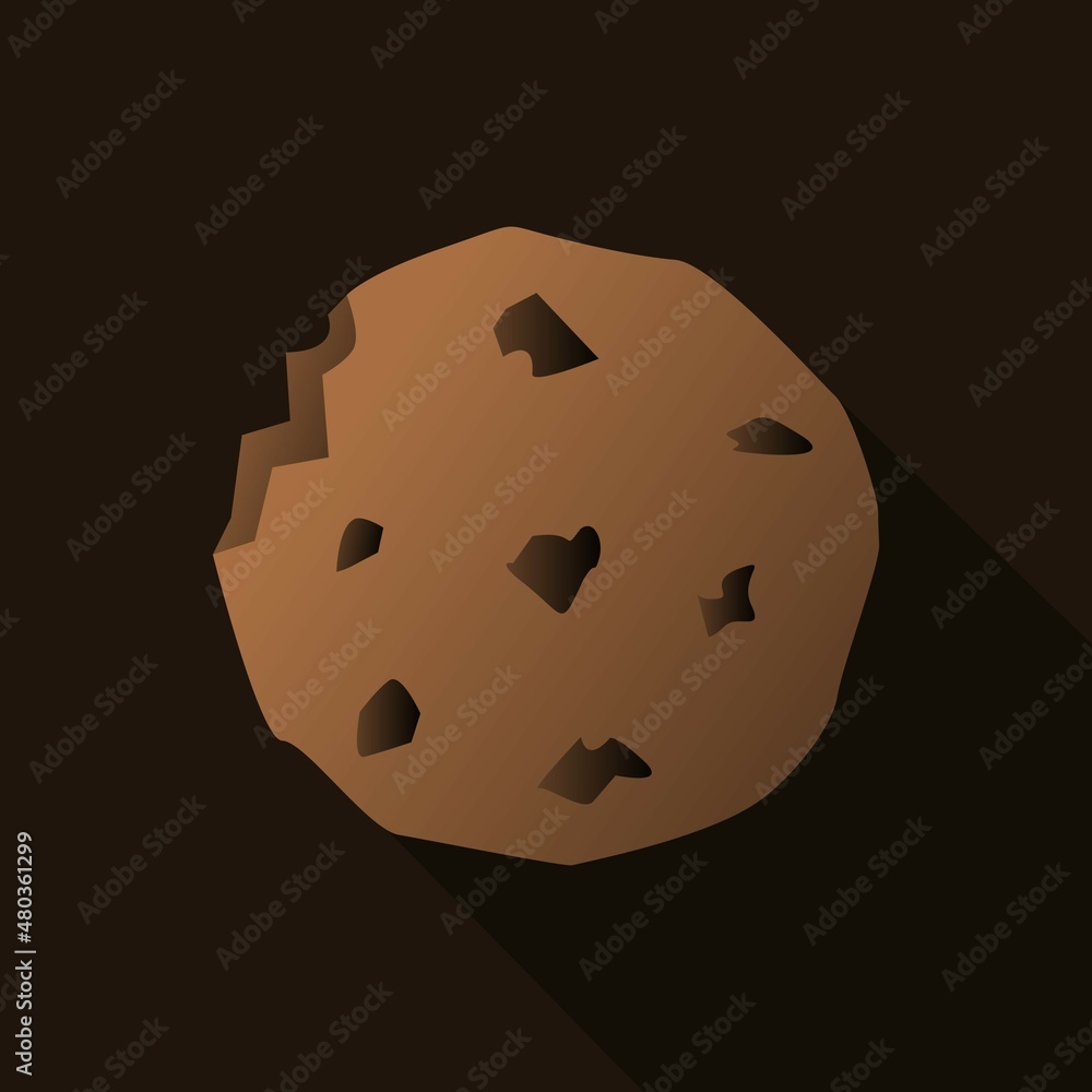 Logo galleta con chips de chocolate, ilustración minimalista de una ...