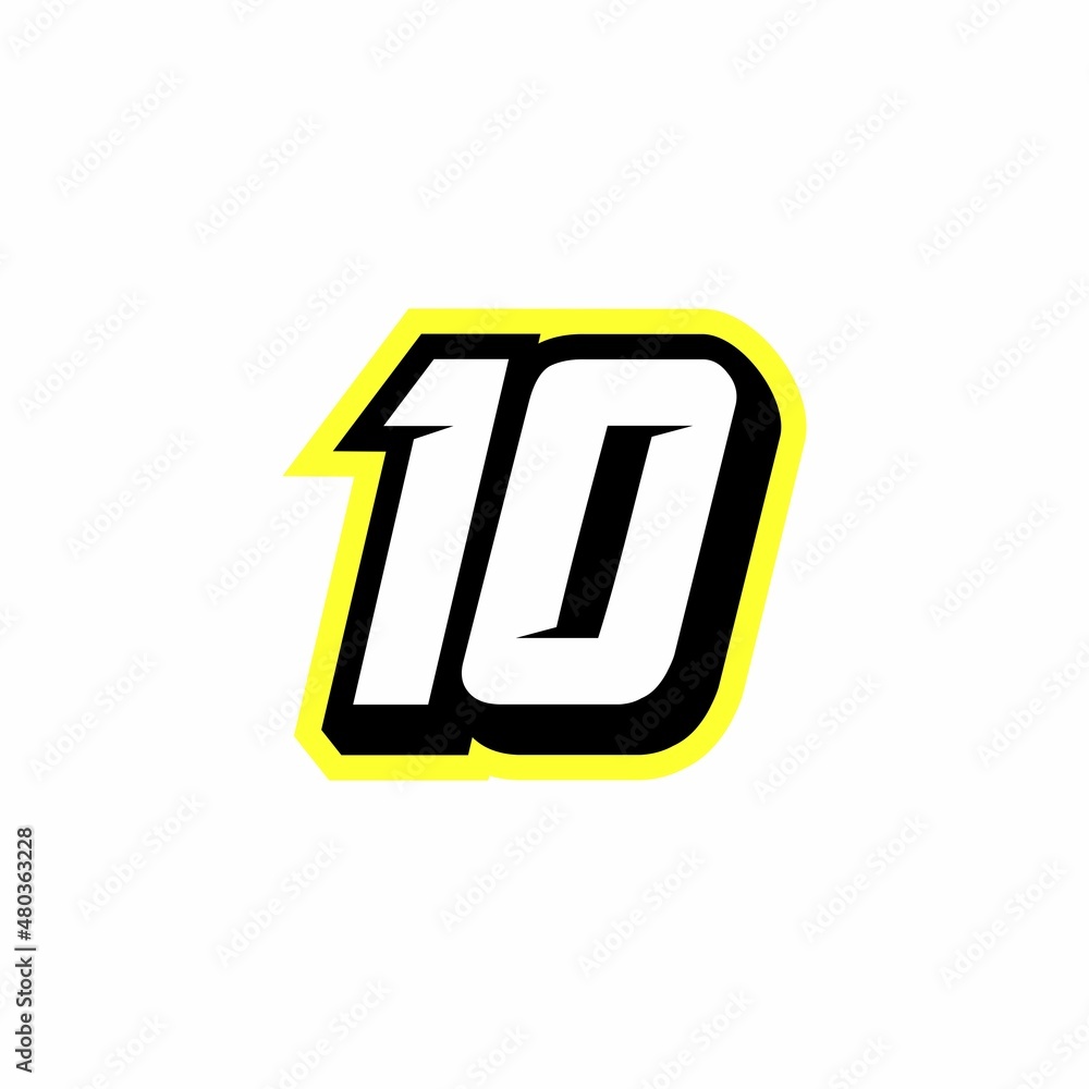 Racing number 10 logo design inspiration Stock Vector | Adobe Stock