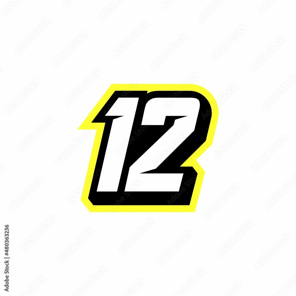 Racing number 12 logo design inspiration Stock Vector | Adobe Stock