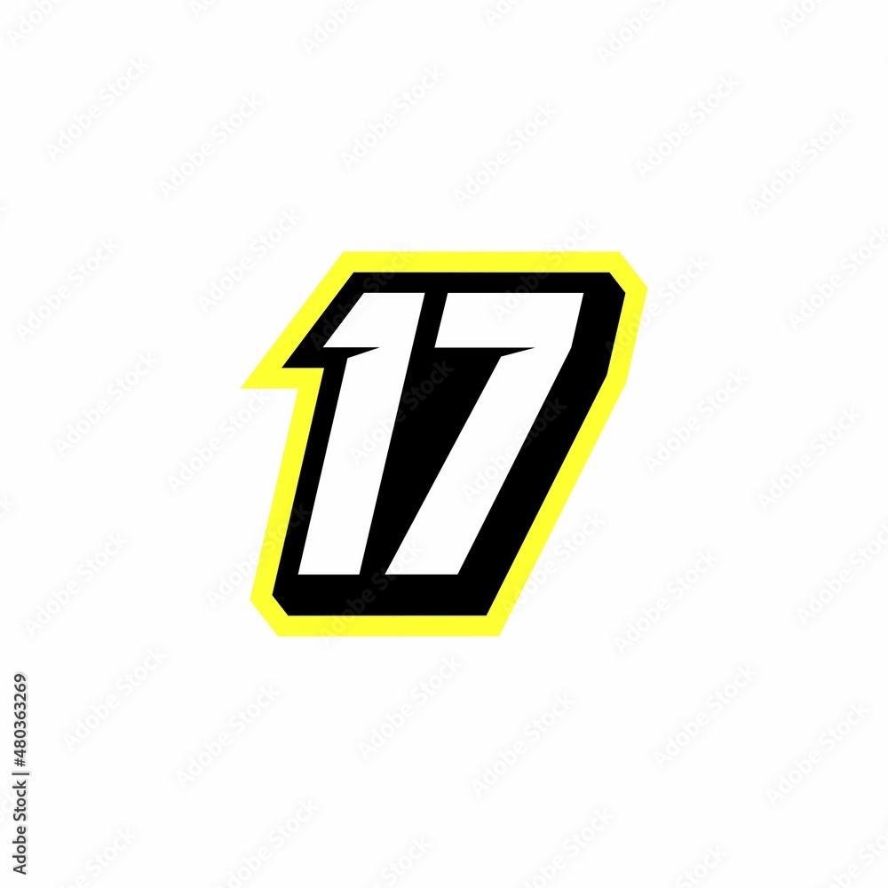 Racing number 17 logo design inspiration Stock Vector | Adobe Stock