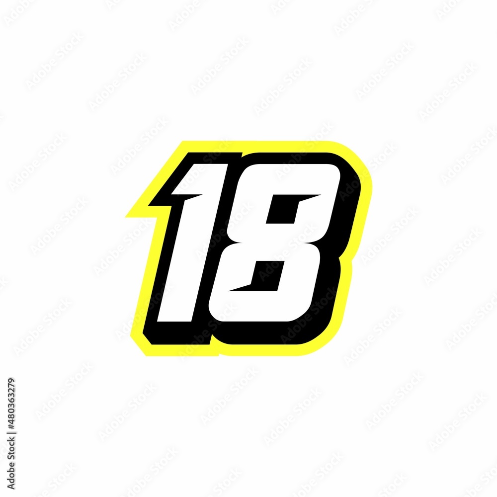 Racing number 18 logo design inspiration Stock Vector | Adobe Stock