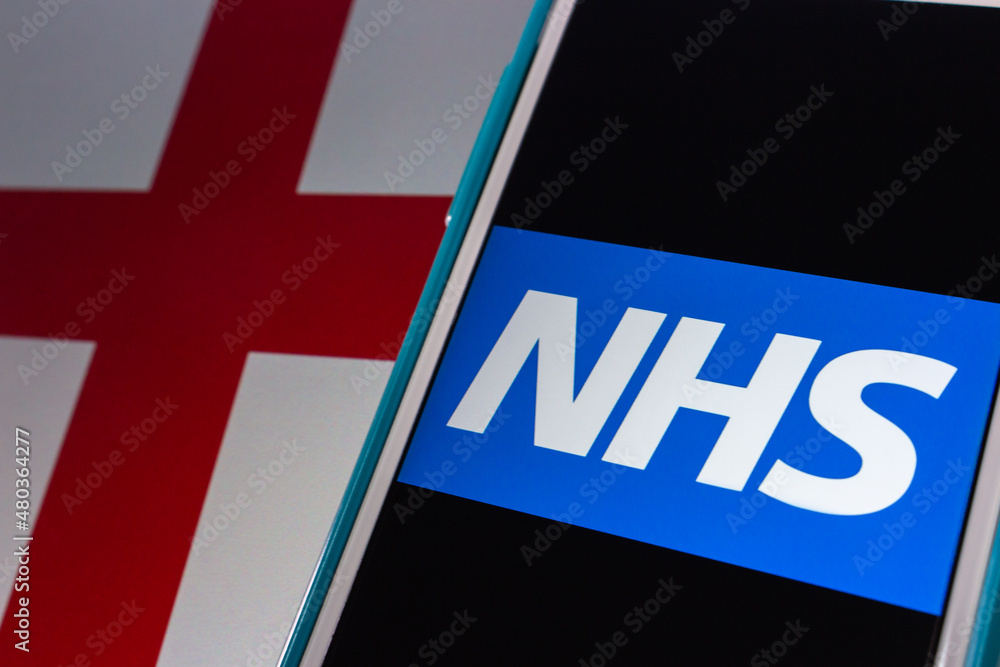 Kumamoto, JAPAN - Sep 6 2021 : Closeup NHS (National Health Service ...